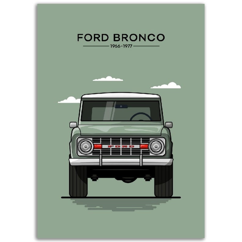 Ford Bronco in Sage Green as Poster the Perfect Gift for Any Ford Fan ...
