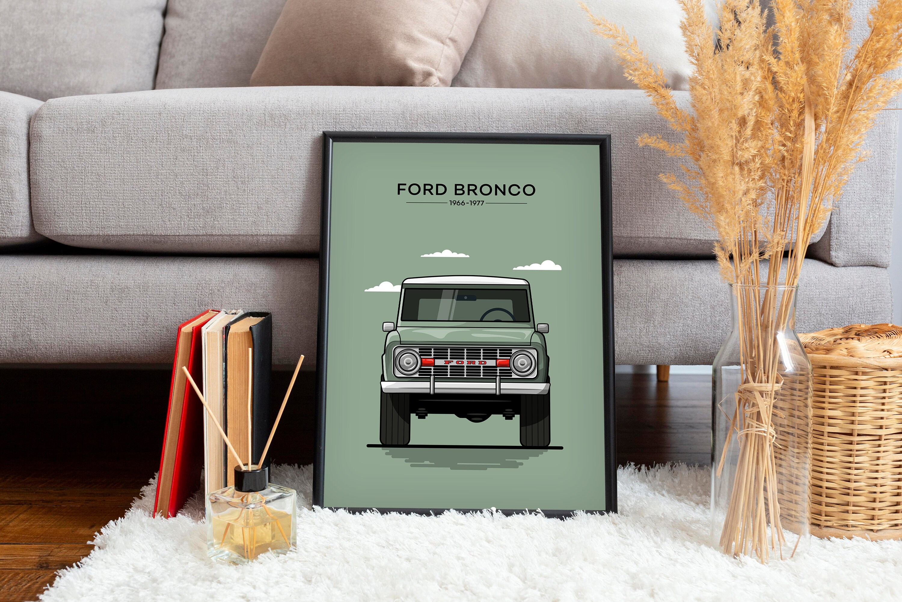 Ford Bronco in Sage Green as a Poster | the Perfect Gift for Every Ford ...