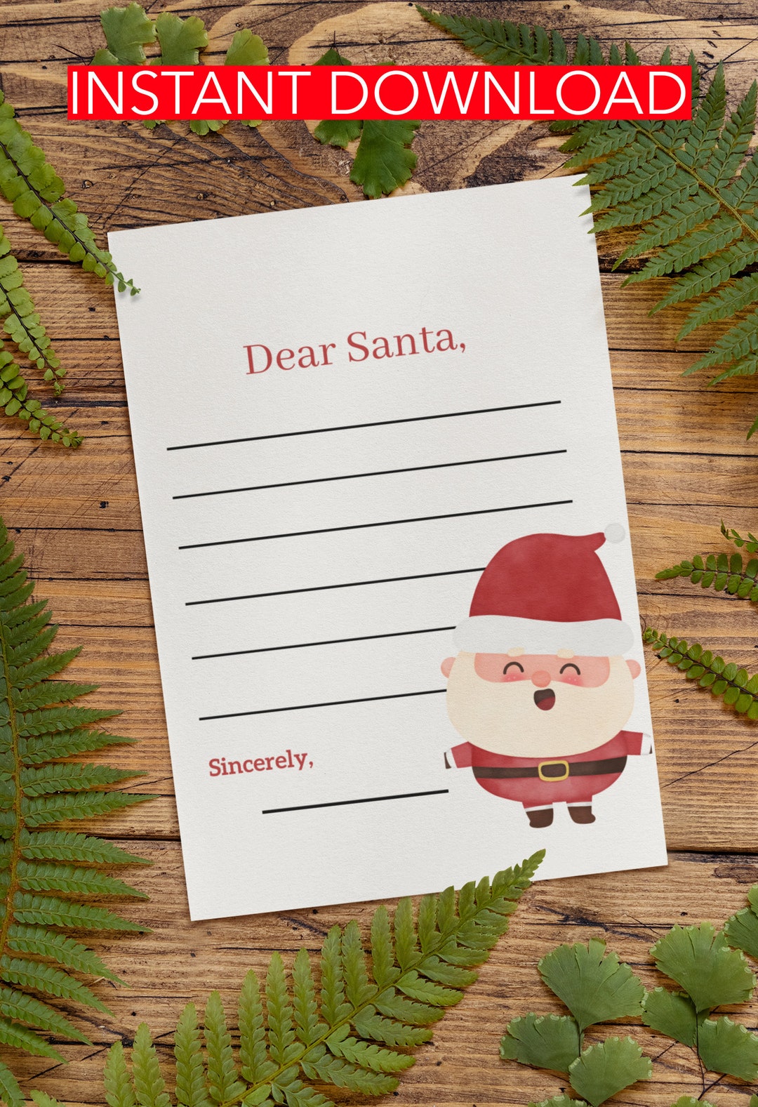 Official Letter to Santa Kids Christmas Wish List Dear Santa Wish List ...