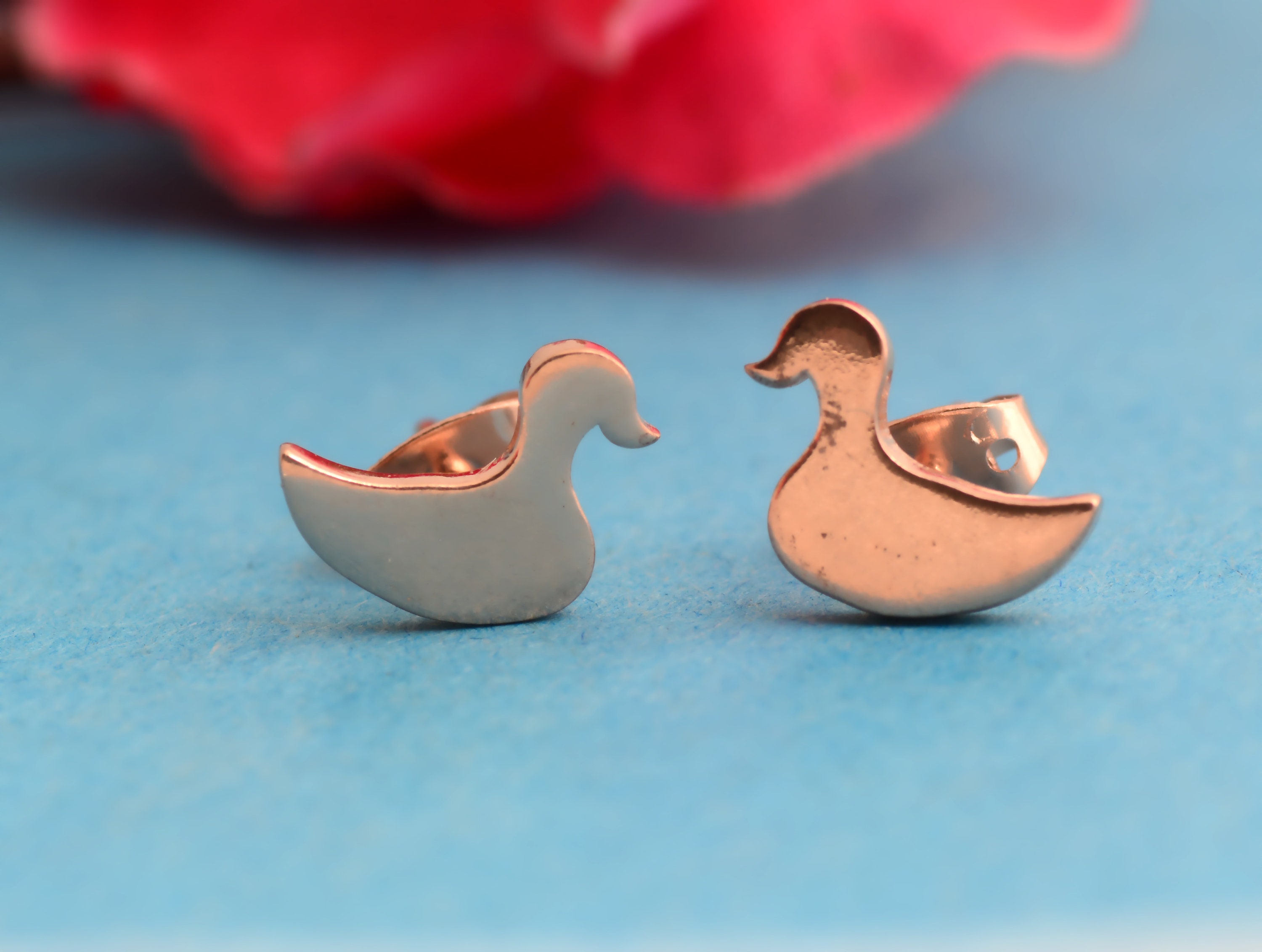 Buy Duck Stud Earrings, Animal Jewelry, Rubber Duck Studs, Cute Duck ...