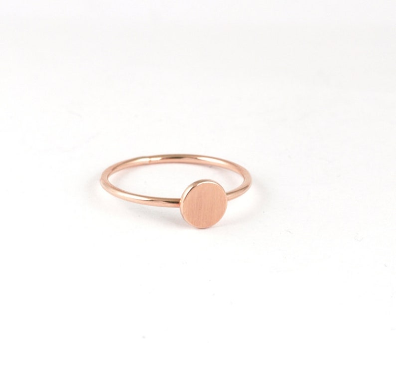 Round Circle Ring, Flat Circle Ring, Gold Disc Ring, 18k Gold Vermeil Disk Ring, Gold Stacking ...