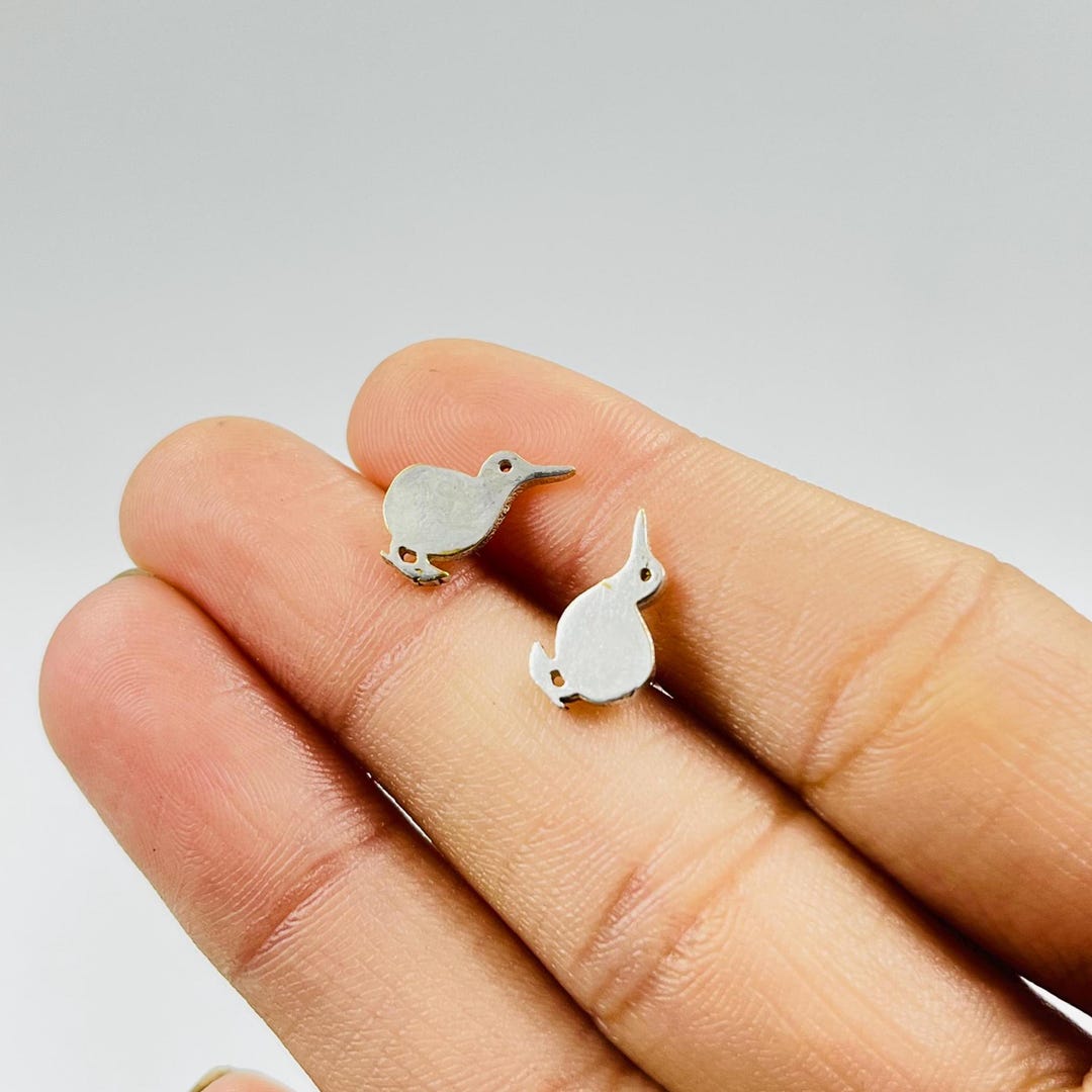 Kiwi Bird Stud Earrings in Sterling Silver, Cute Fun Quirky, Jewellery ...