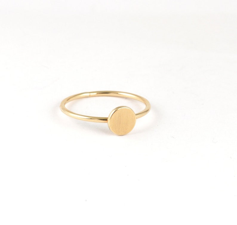 Buy Round Circle Ring, Flat Circle Ring, Gold Disc Ring, 18k Gold Vermeil Disk Ring, Gold ...