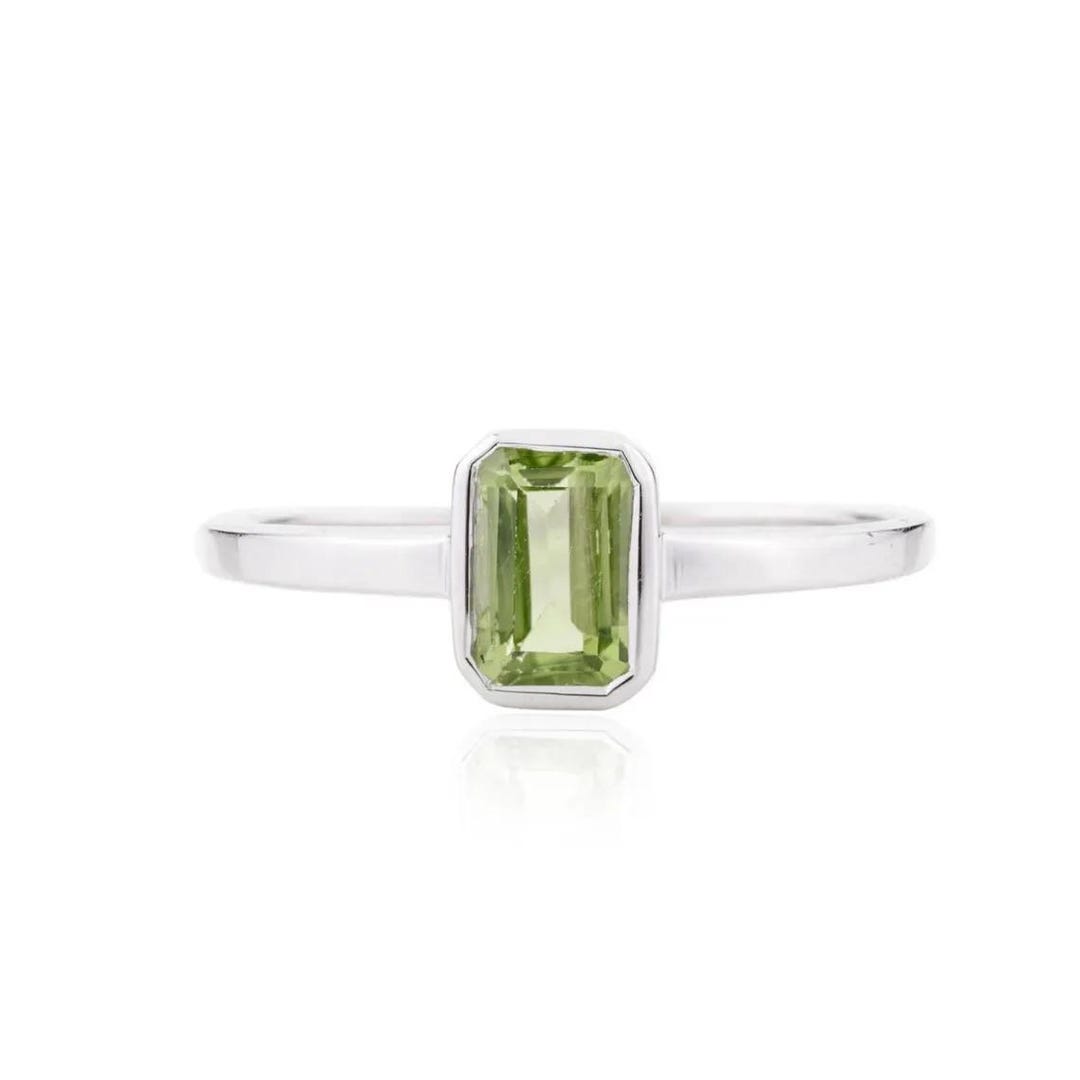 Natural Peridot Ring, Solid 925 Silver Peridot Ring, Peridot Gemstone ...