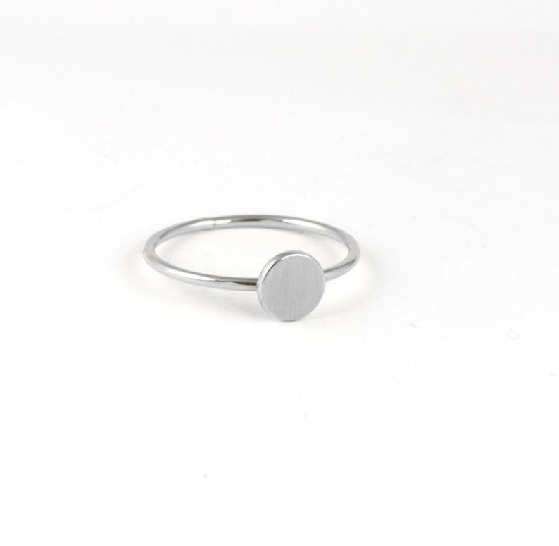 Round Circle Ring, Flat Circle Ring, Gold Disc Ring, 18k Gold Vermeil Disk Ring, Gold Stacking ...