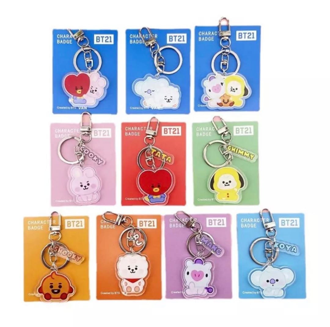 BTS Keychain BT21 Keychain Taekook Kooky Cooky and Tata Jungkook and Taehyung - Etsy