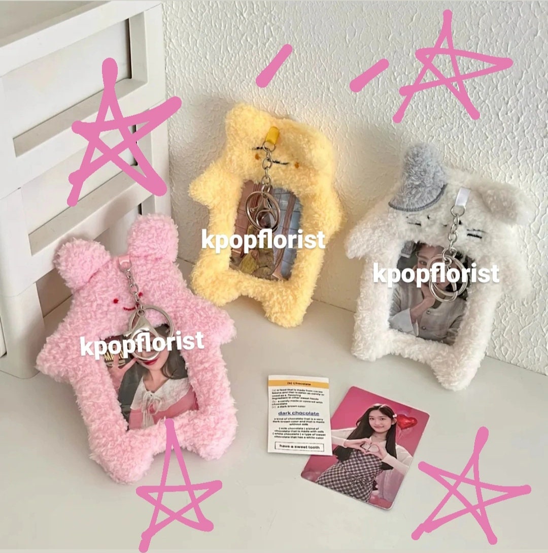 New Kpop Photocard Holder Kawaii Plush Pc Holder Cat Bear Rabbit ...
