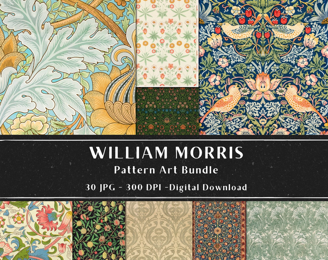 William Morris Pattern Bundle 30 Vintage Pattern Image - Etsy