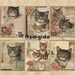 14 Cats and Kittens Digital Paper, Junk Journal Papers, Scrapbooking ...