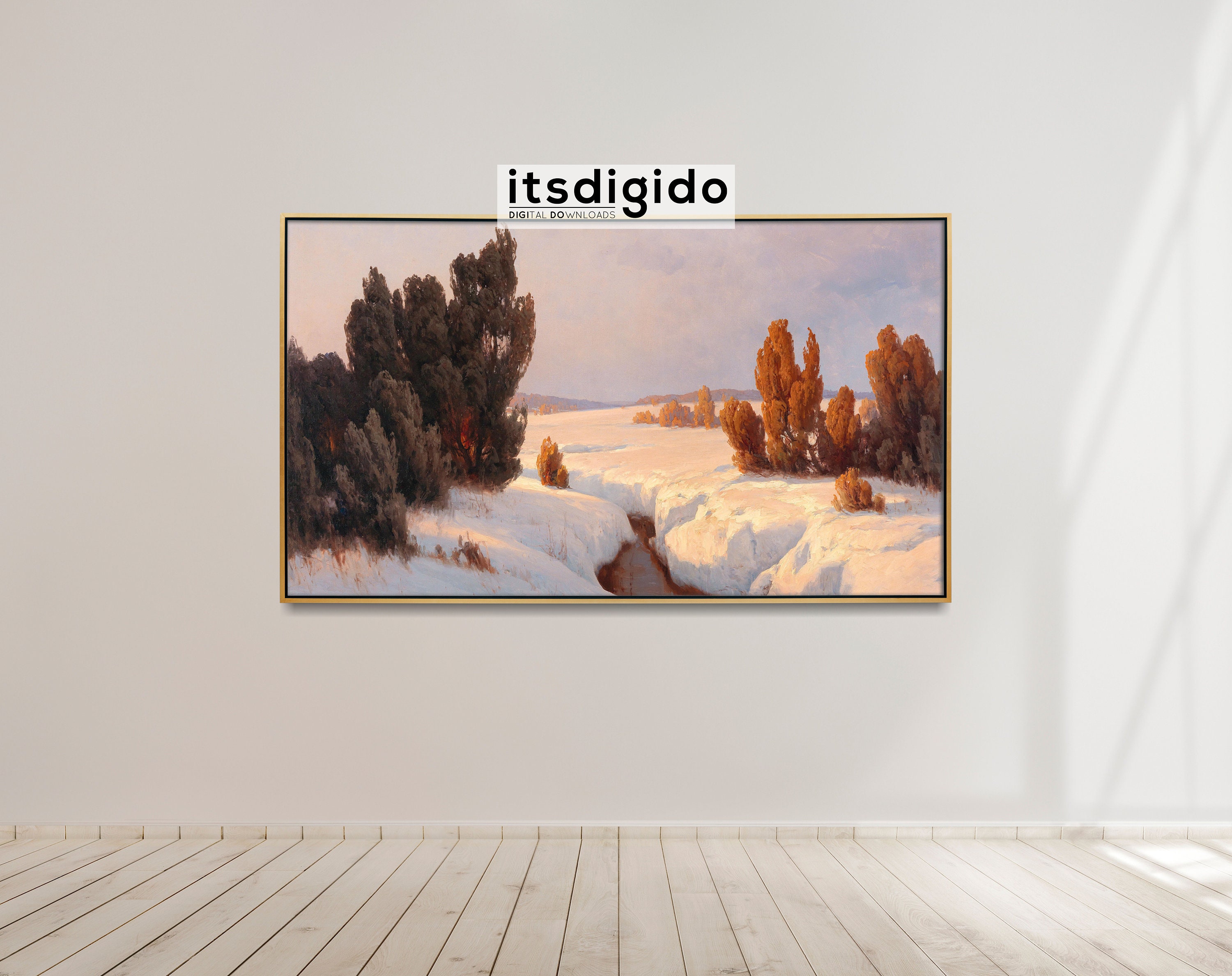6 Winter Themed Artworks, Vintage Classic Paintings, Snowy Artwork ...