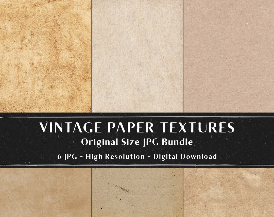 6 Vintage Paper Texture, Brown Digital Paper Texture, Procreate Paper ...