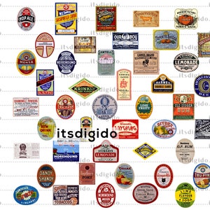 55 Vintage Labels, Box Bottle Jar Labels, Junk Journals, Scrapbooking ...