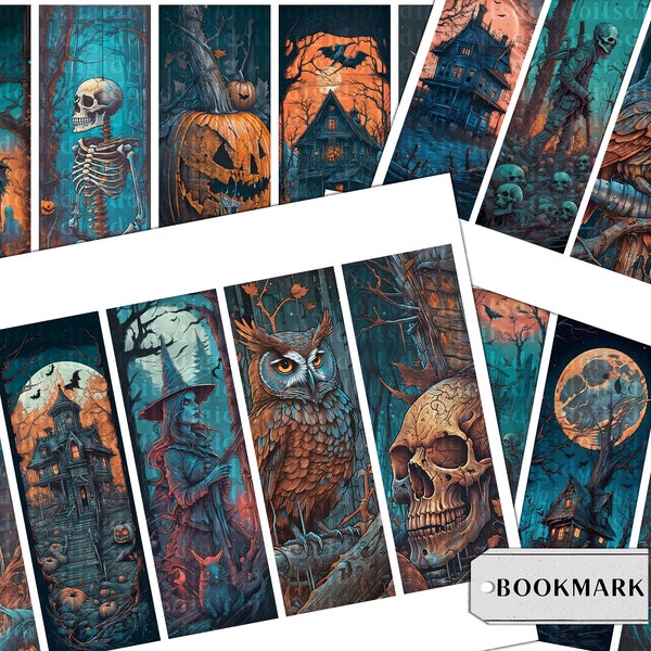 Printable Halloween Bookmarks - Etsy