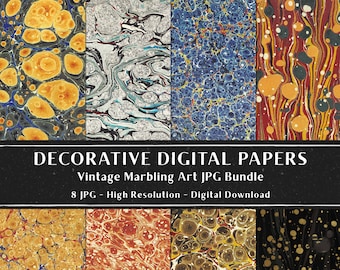 Antique Marbled Book Paper - Etsy