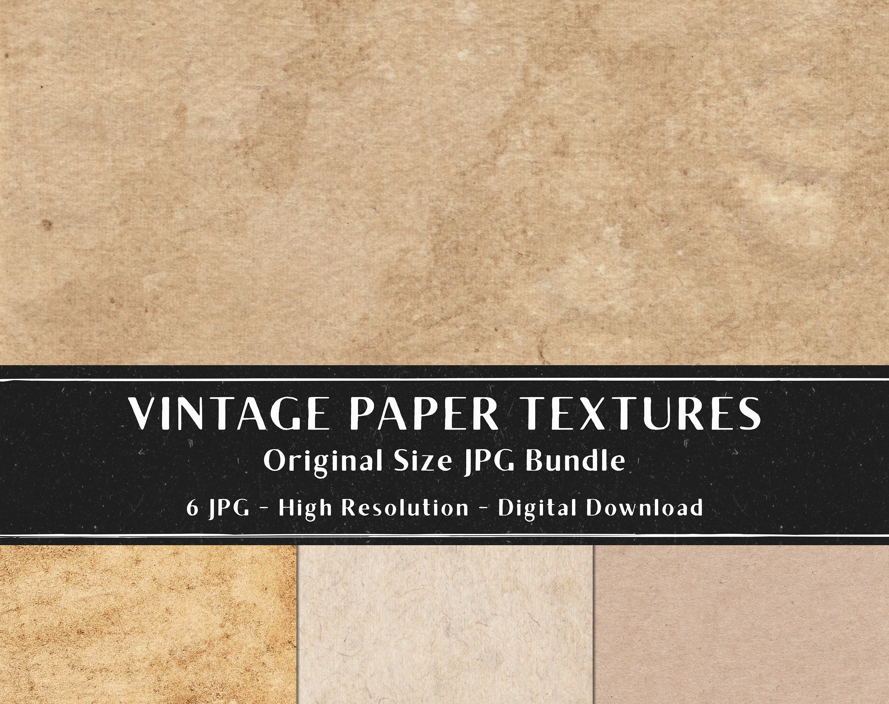 6 Vintage Paper Texture, Brown Digital Paper Texture, Procreate Paper ...