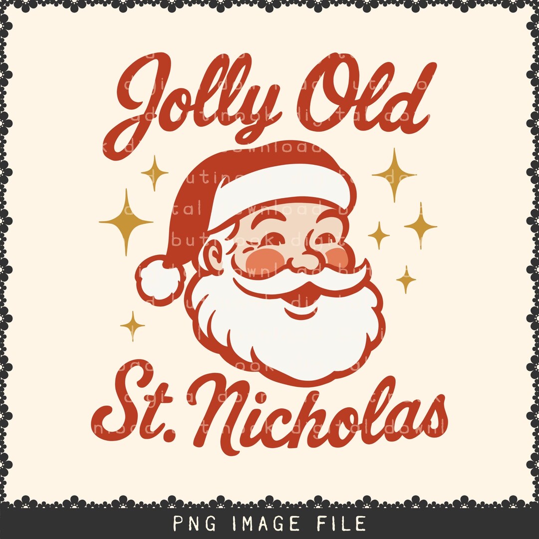 Jolly Old St. Nicholas PNG, Retro Santa Christmas Clipart, Vintage ...