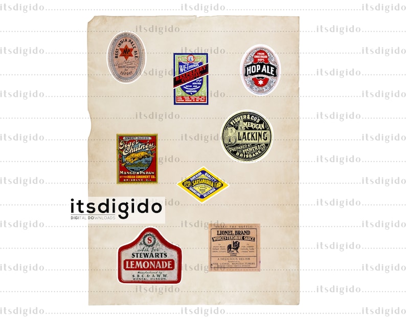 55 Vintage Labels, Box Bottle Jar Labels, Junk Journals, Scrapbooking ...