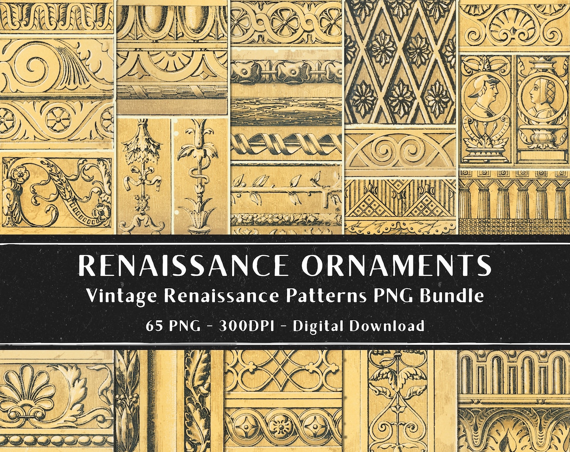 65 Renaissance Pattern PNG Bundle Renaissance Ornaments - Etsy
