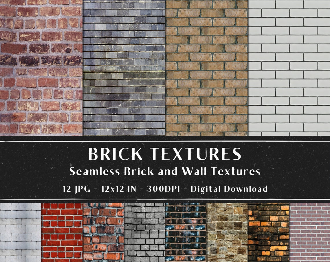 12 Seamless Brick Texture, Seamless Brick and Wall Pattern, Brick Texture Wallpaper, Backdrop ...