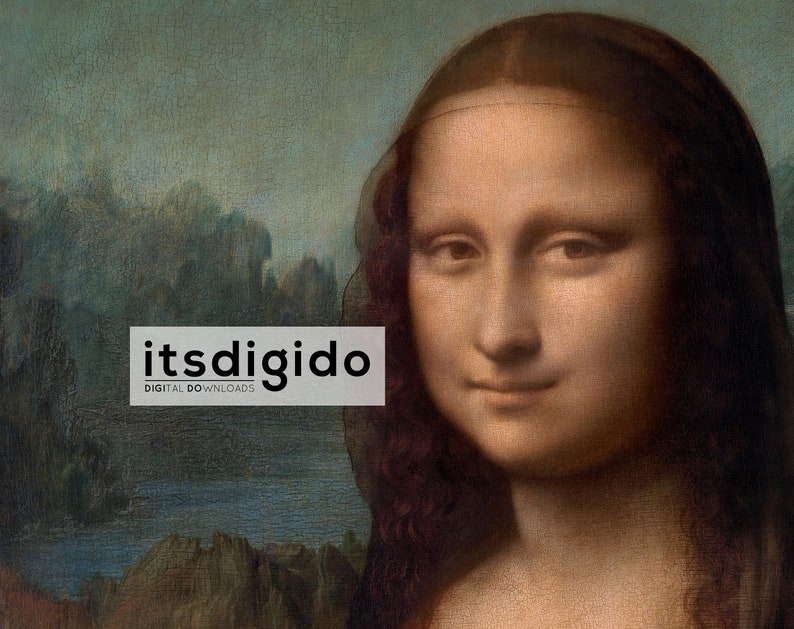 Mona Lisa Leonardo Da Vinci Printable Wall Art Renaissance Print Antique Wall Art Famous