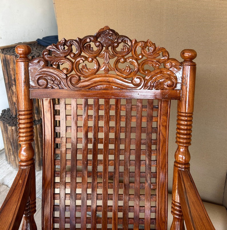 Handmade Wooden Rocking Chair: Vintage Stylish Home Decor Furniture ...