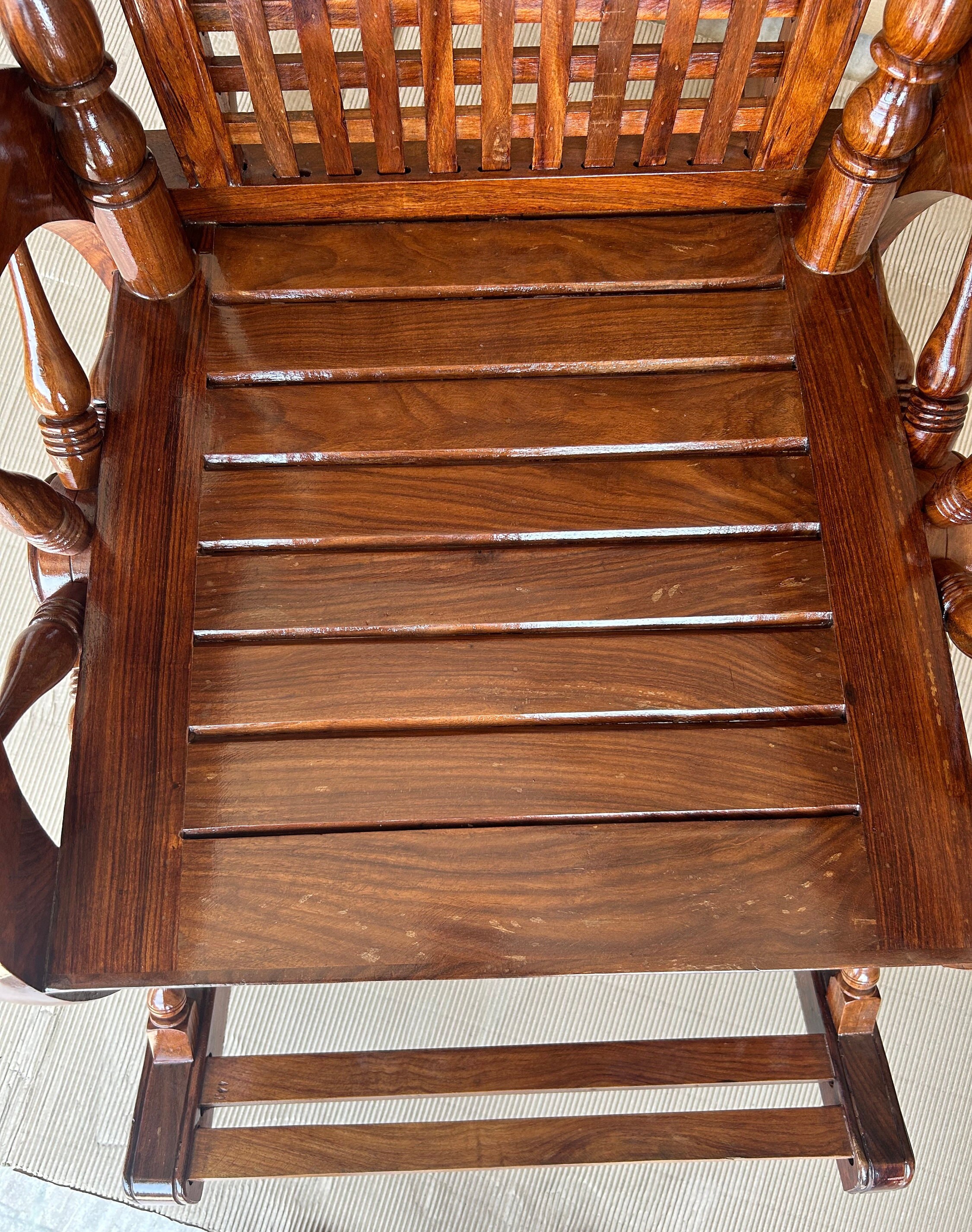 Handmade Wooden Rocking Chair: Vintage Stylish Home Decor Furniture ...