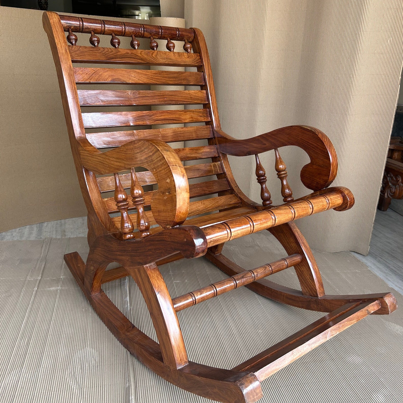 Handmade Wooden Rocking Chair: Stylish and Cozy Accent for Your ...
