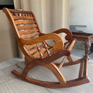 Handmade Wooden Rocking Chair: Stylish and Cozy Accent for Your ...