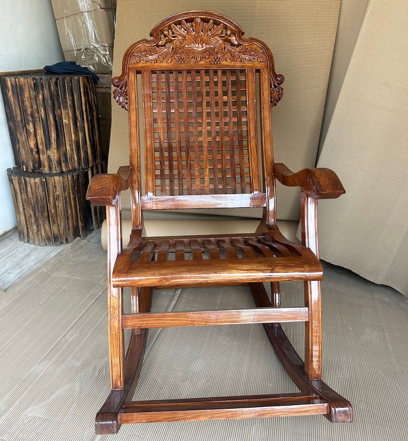 Handmade Wooden Rocking Chair: Rustic Home Décor Furniture - Etsy
