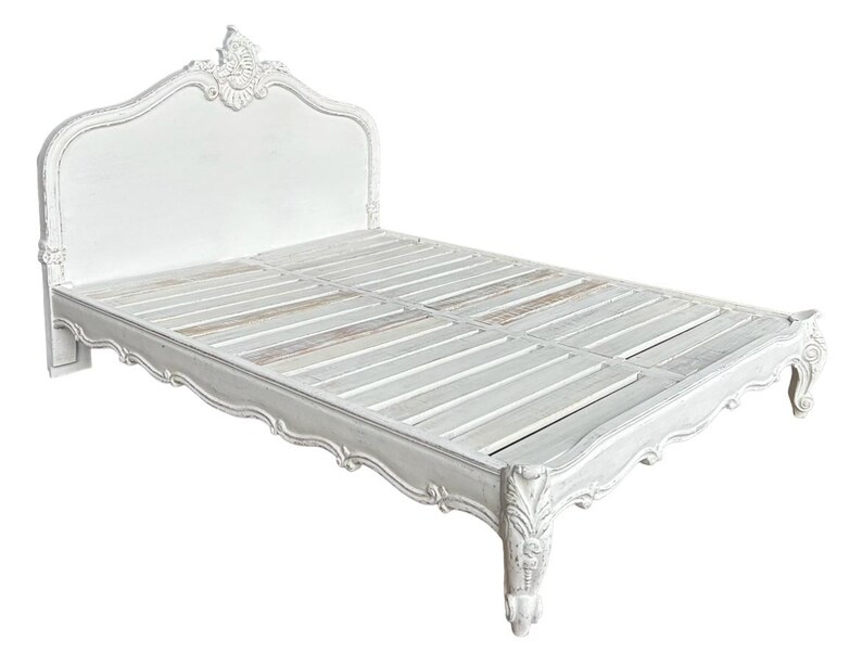 King Size Handmade Carved Bed Frame Solid Mango Wood Home Decor Bed ...