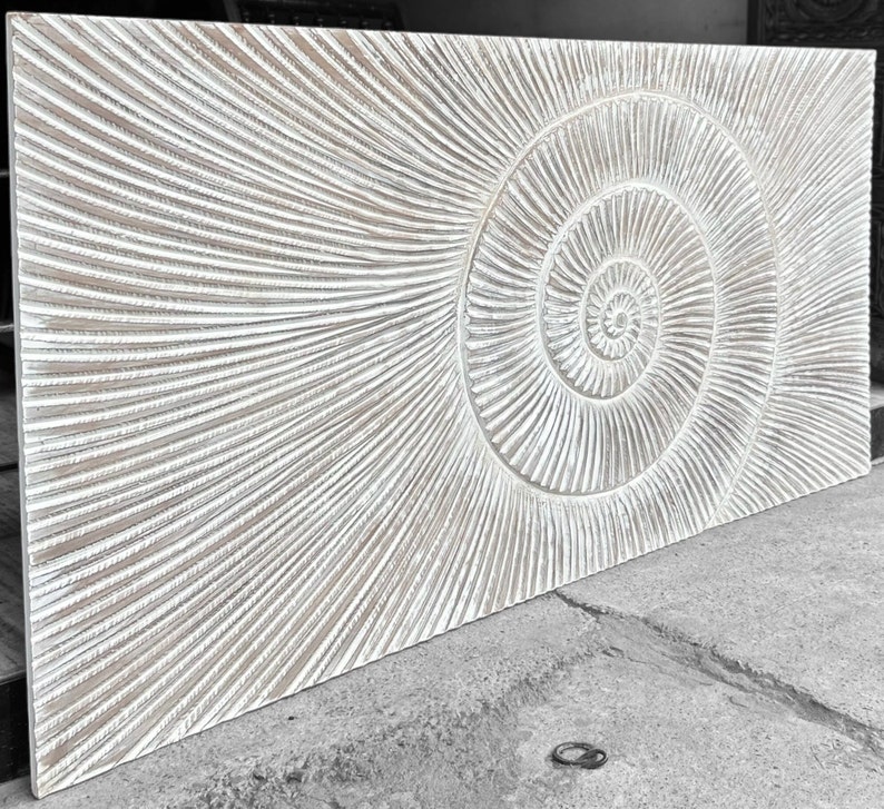 Queen Size Hand Carved Shell Headboard - Unique Wooden Bed Headboard ...