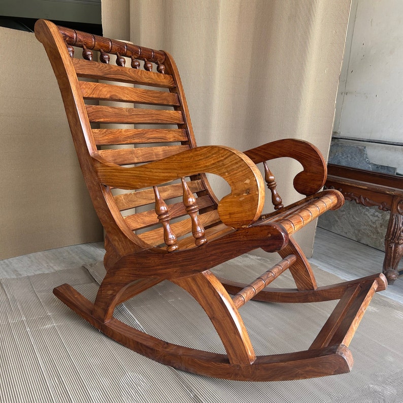 Handmade Wooden Rocking Chair: Stylish and Cozy Accent for Your ...