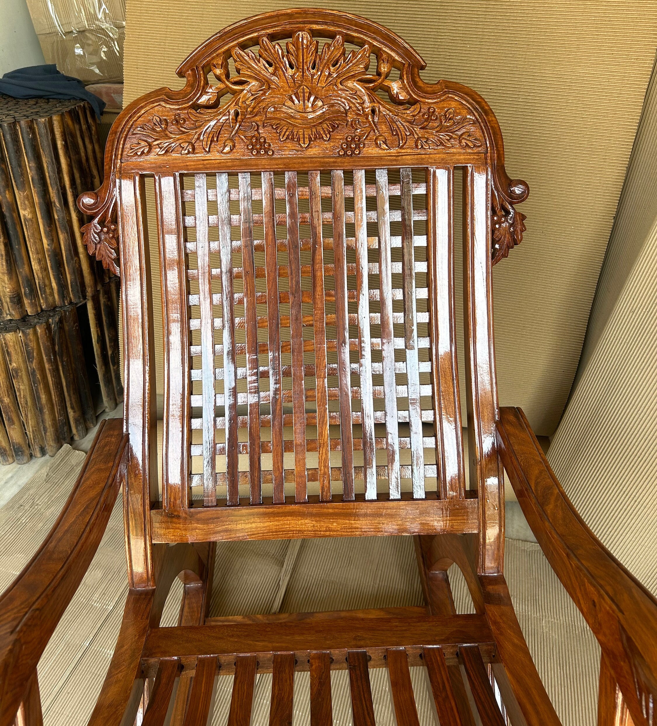 Handmade Wooden Rocking Chair: Rustic Home Décor Furniture - Etsy