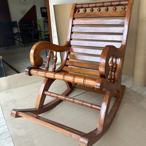 Handmade Wooden Rocking Chair: Stylish and Cozy Accent for Your ...