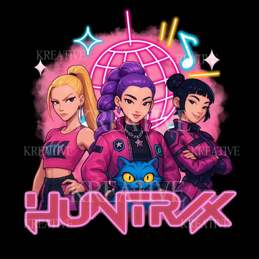 Printable HUNTRIX Kpop Demon Hunters PNG, Kpop Idol Group Shirt Design ...