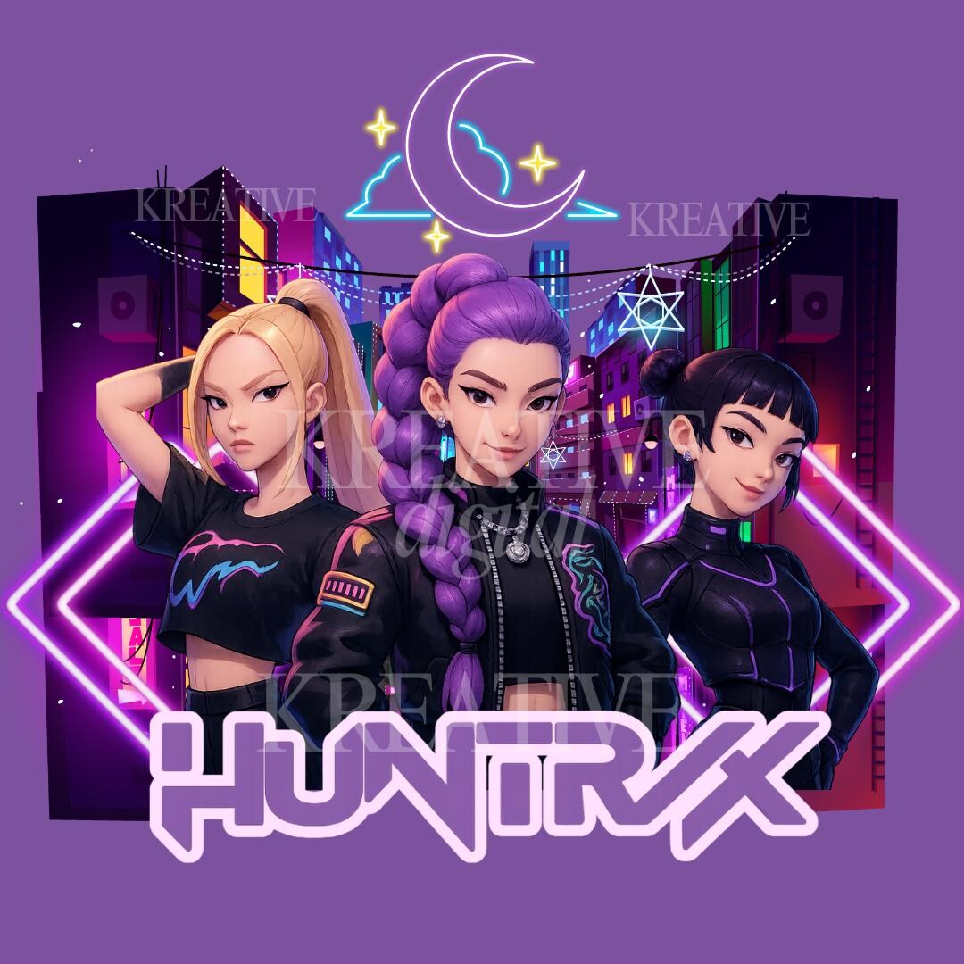 HUNTRIX Kpop Demon Hunters PNG, Huntrix Shirt Design, Mira Png, Rumi ...