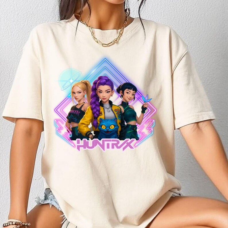HUNTRIX Kpop Demon Hunters PNG, Kpop Idol Group Shirt Design, Mira Png ...
