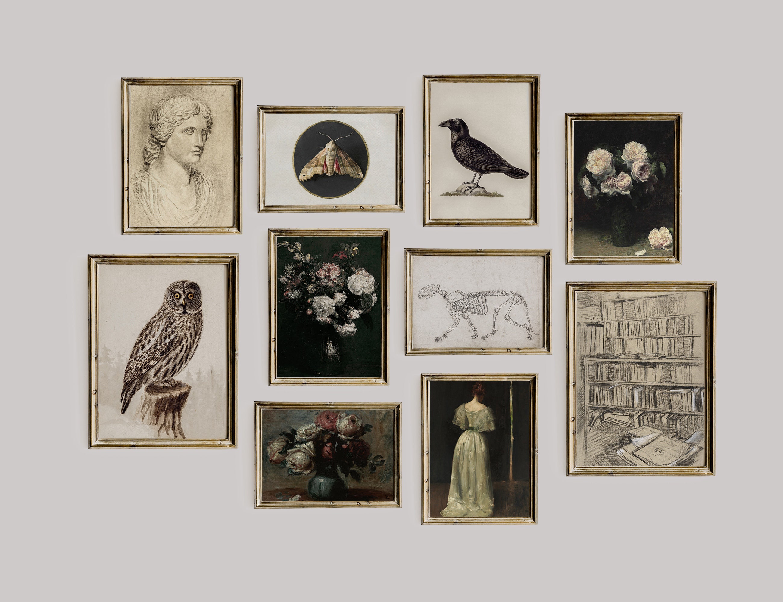 Dark Academia Decor Set Dark Vintage Printable Gallery Wall - Etsy