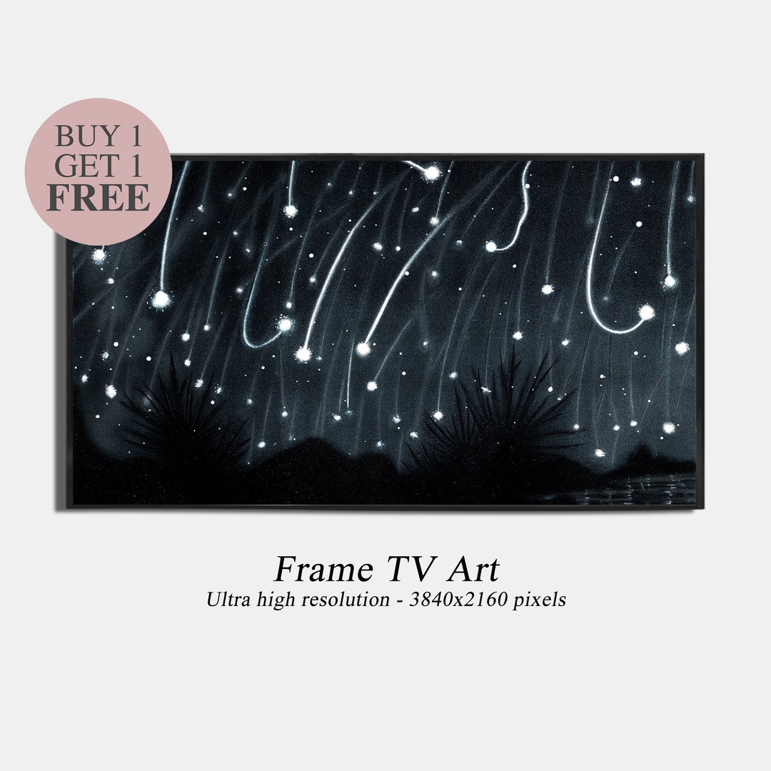Samsung Frame Tv Art Vintage, Meteors Landscape, Dark Academia Decor ...
