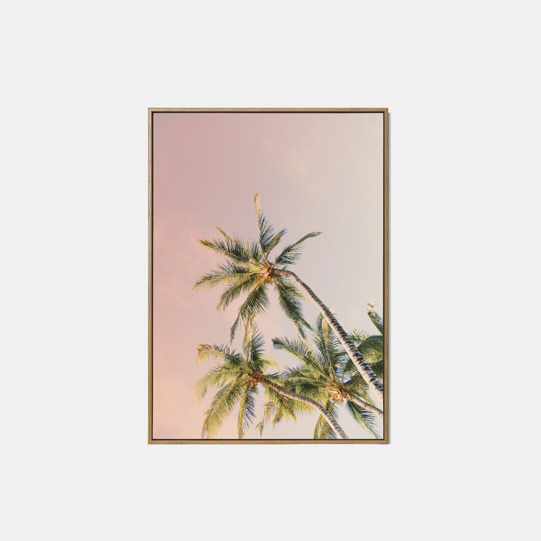 Palm Tree Printable Art Pastel Ocean Print Modern Coastal Wall Art