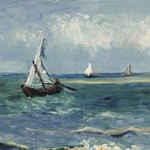 Vincent Van Gogh, Vintage Sailboat Wall Art, Nautical Sailboat Print ...