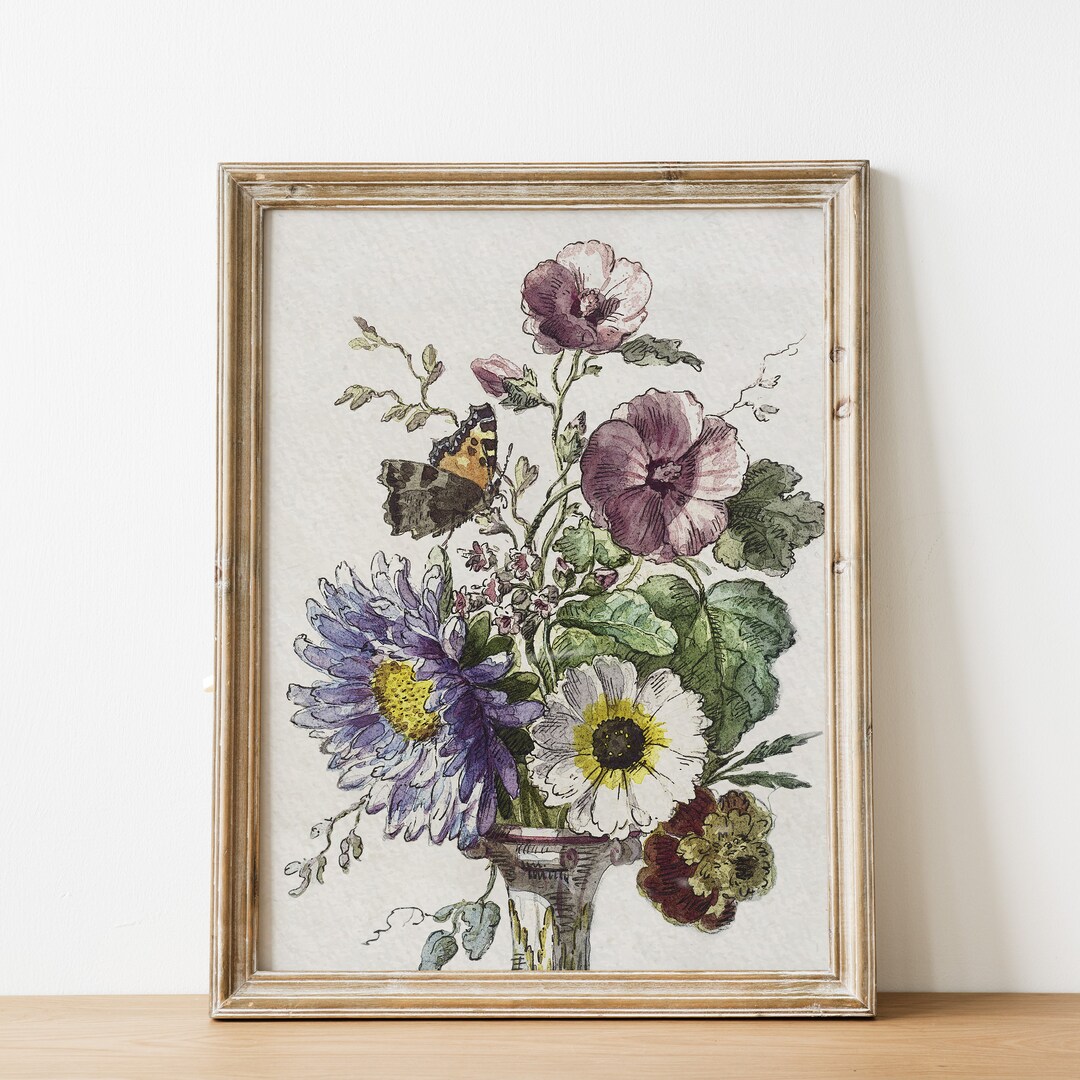 Vintage Botanical Printable, Antique Flower Poster, Botanical Print ...