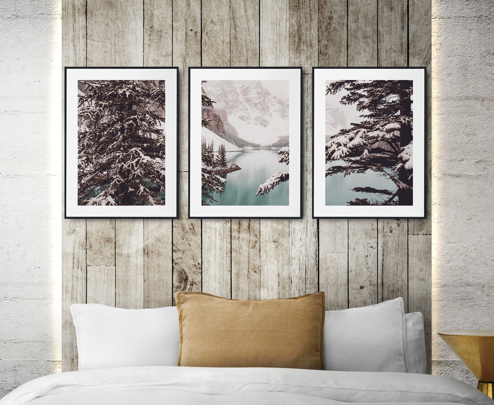Winter Gallery Wall Art Set of 3, Modern Winter Forest Poster, Modern ...