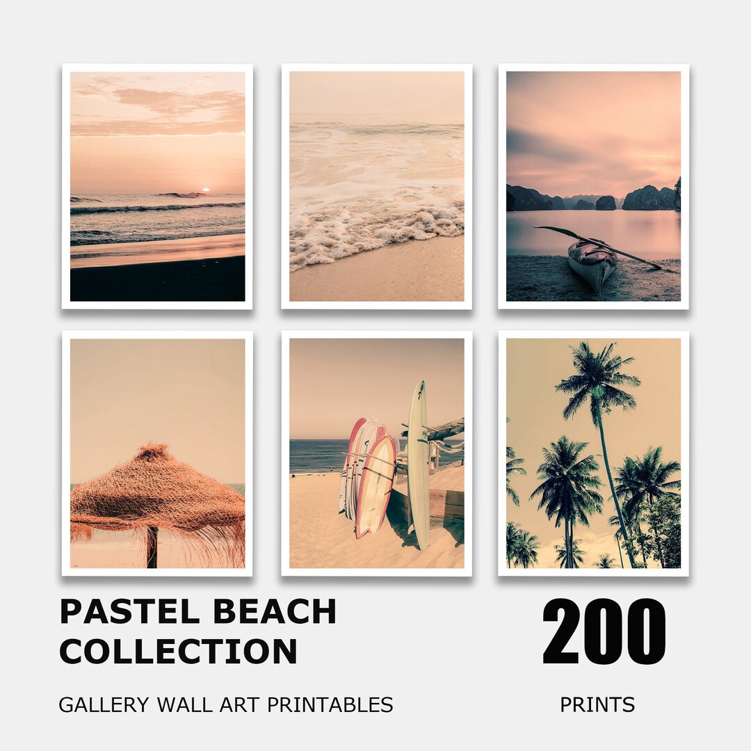 Summer California Beach, Set of 200 Beach Wall Art Prints, Modern ...