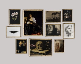Dark Academia Decor Set Dark Vintage Printable Gallery Wall - Etsy