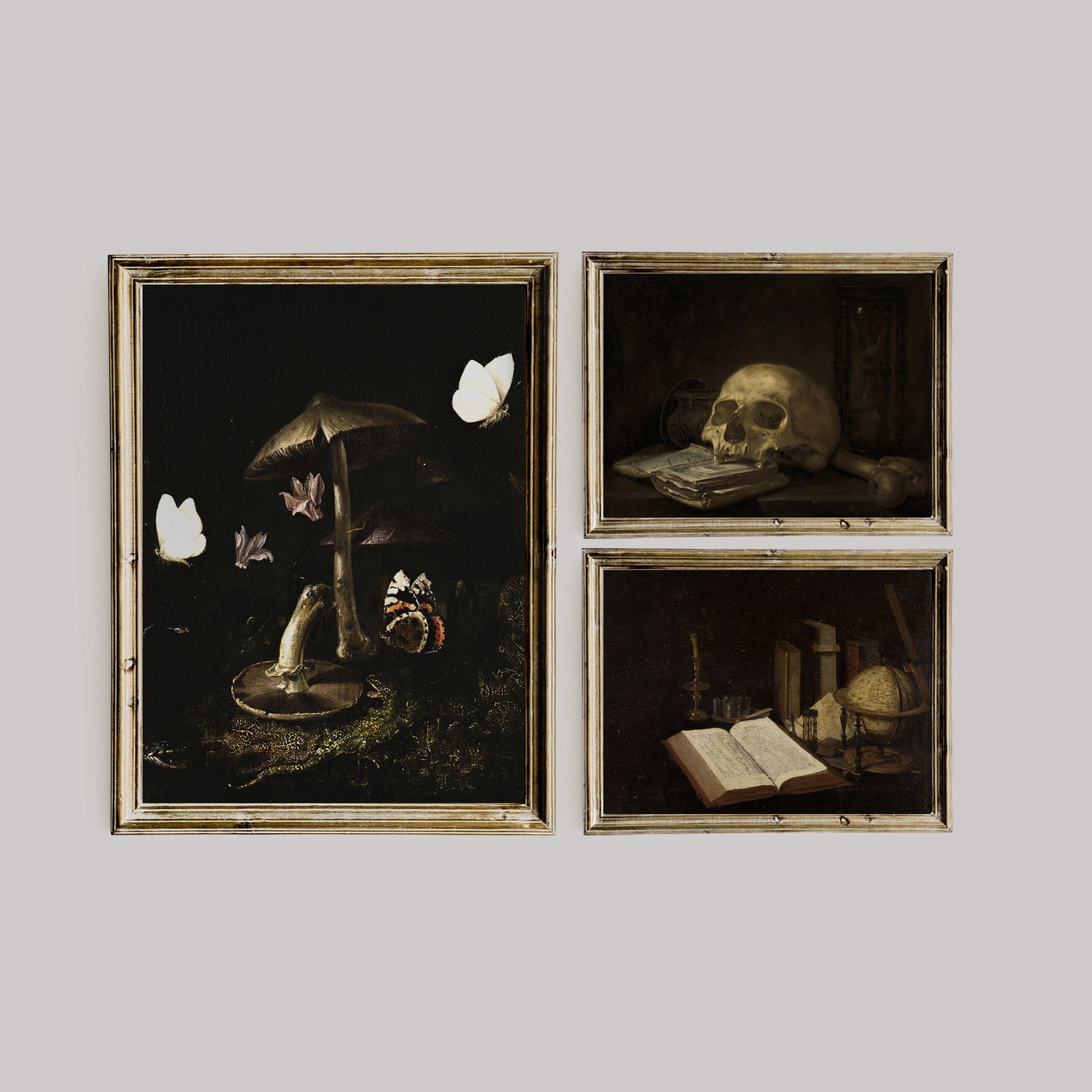 Dark Academia Decor Set, Dark Vintage Printable Gallery Wall Art Set of ...
