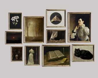 Dark Academia Decor Set Dark Vintage Printable Gallery Wall - Etsy