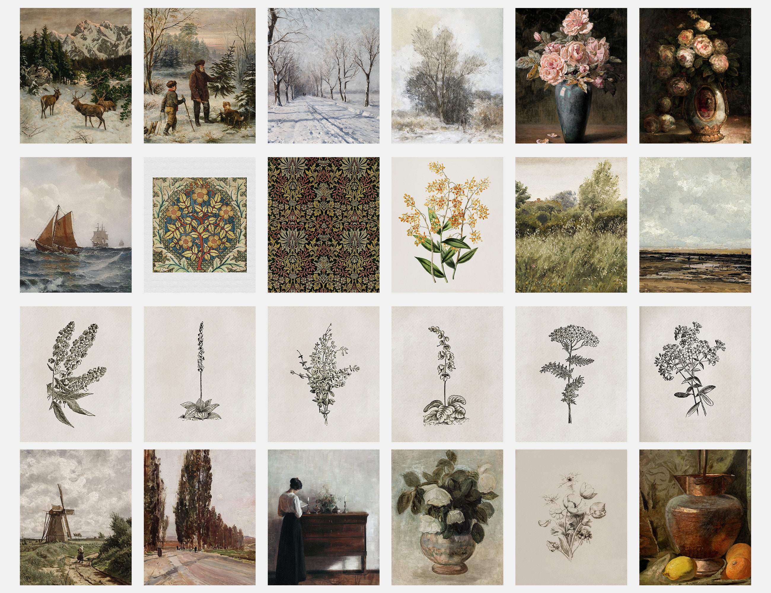 Vintage Printable Country Landscape Painting Mega Bundle - Etsy Canada