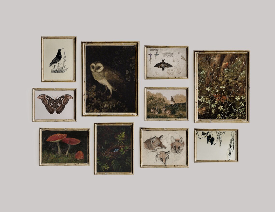 Dark Academia Decor Set Dark Vintage Printable Gallery Wall - Etsy