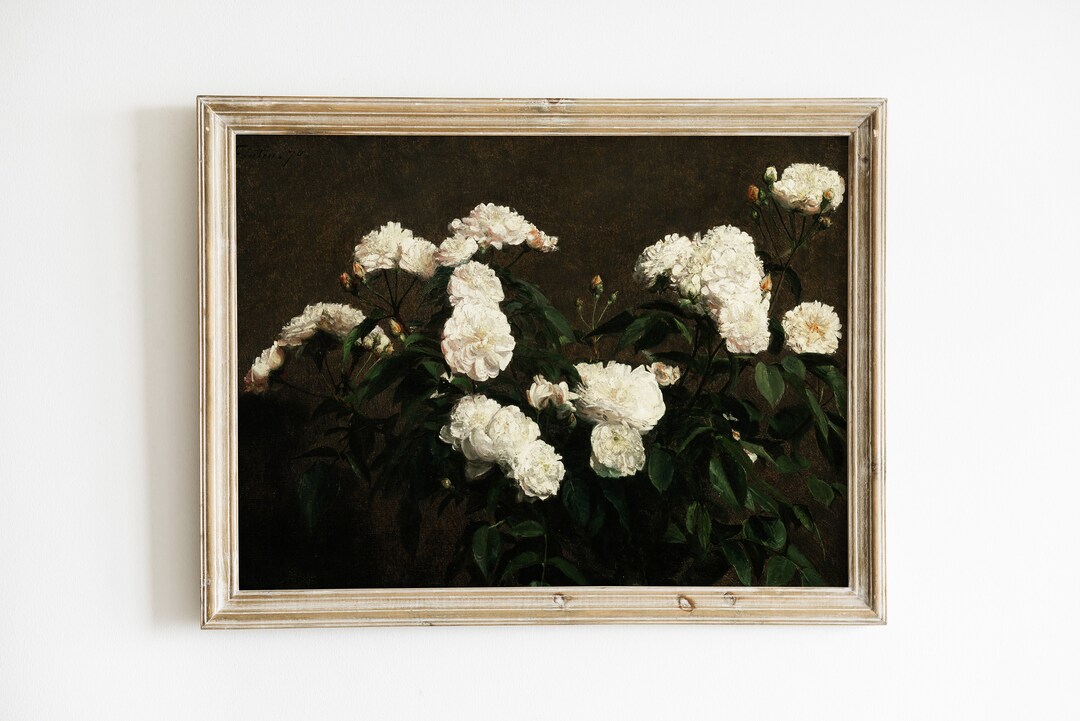Vintage Botanical Still Life Print, Flower Printable, Antique Neutral ...